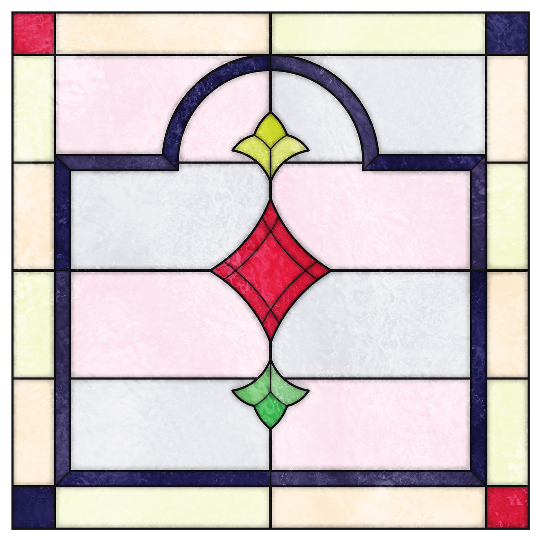 Edwardian Geometric Stained Glass Window Film – Made to Measure ...